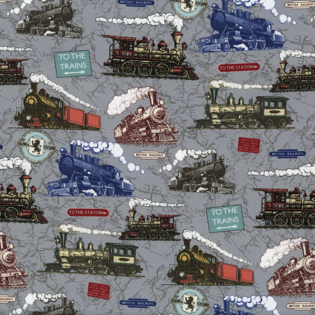 Nutex - All Aboard by Ned Barraud (Light Grey Steam) – Brown's Craft Shed